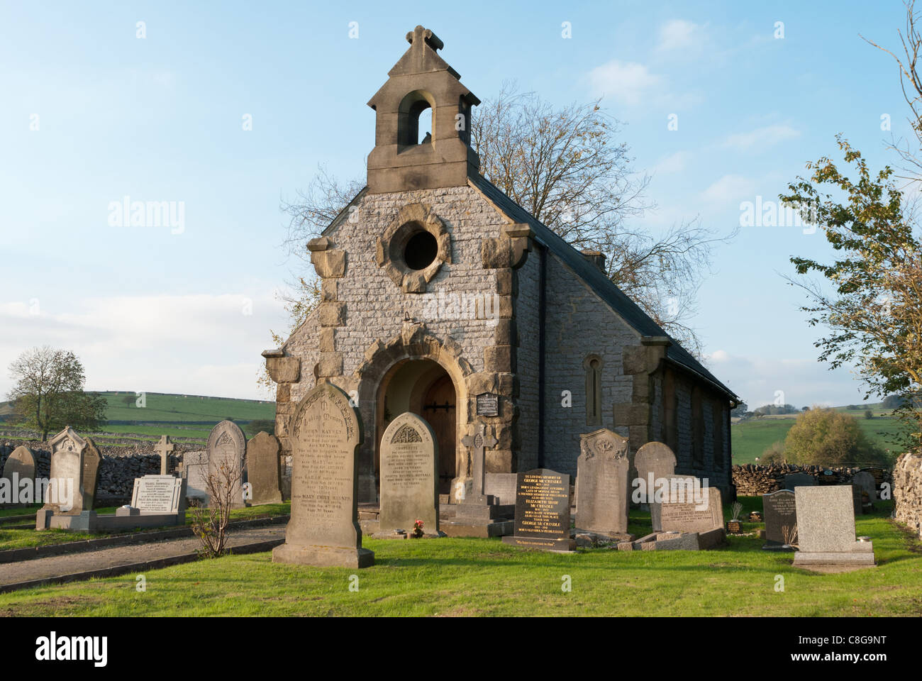 Little Longstone Chapel in the Derbyshire Peak District national park ...