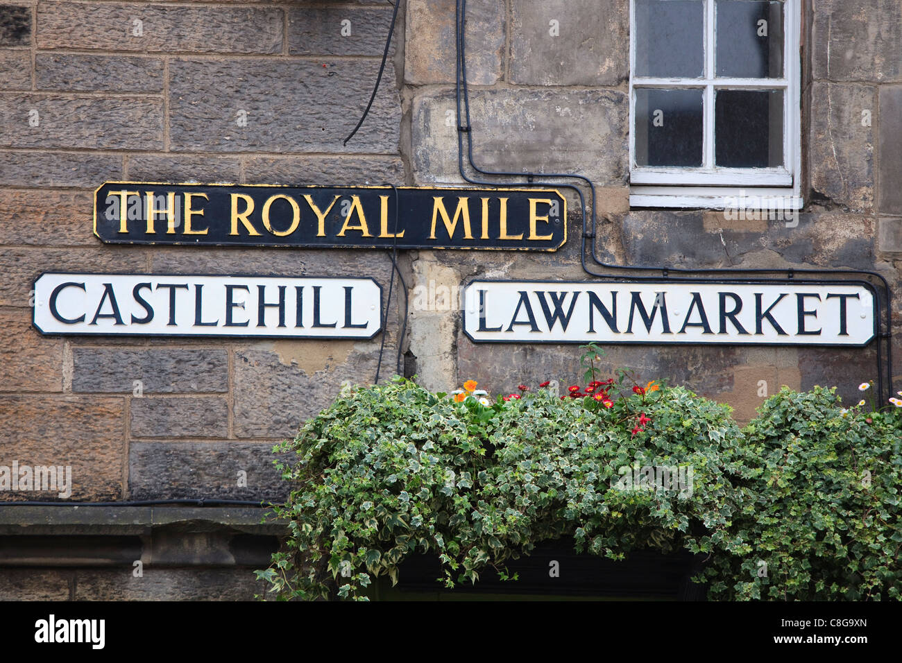 Signs, Royal Mile, Edinburgh, Lothian, Scotland, United Kingdom Stock ...