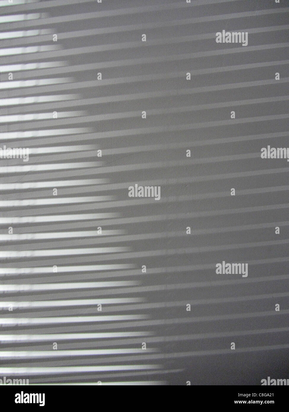 Shadows of a venetian blind on a white wall, Alblasserdam, Holland ...