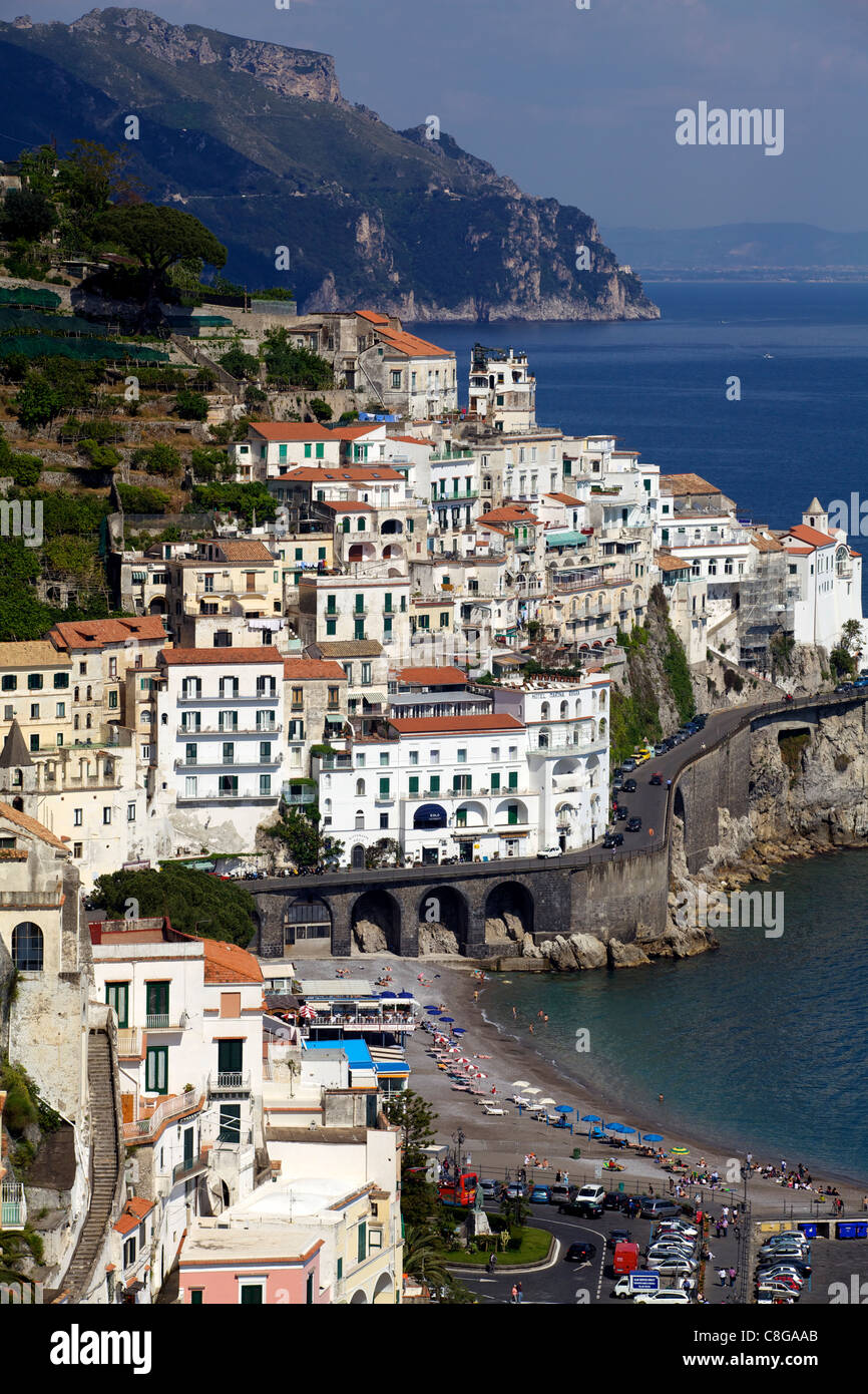 View of Amalfi from the coast, Amalfi Coast, UNESCO World Heritage Site ...