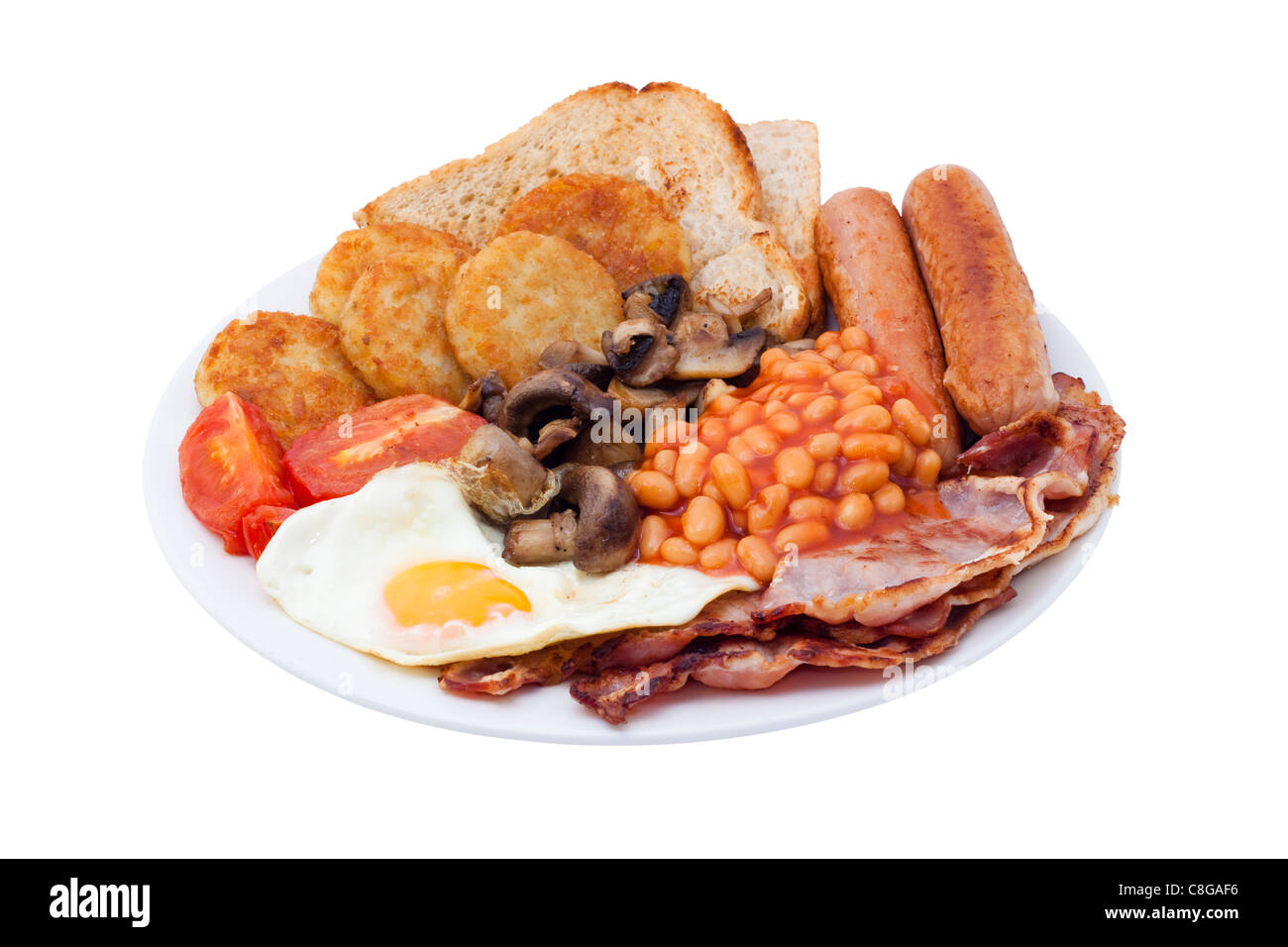 Traditional English Breakfast. Image is isolated on white background ...