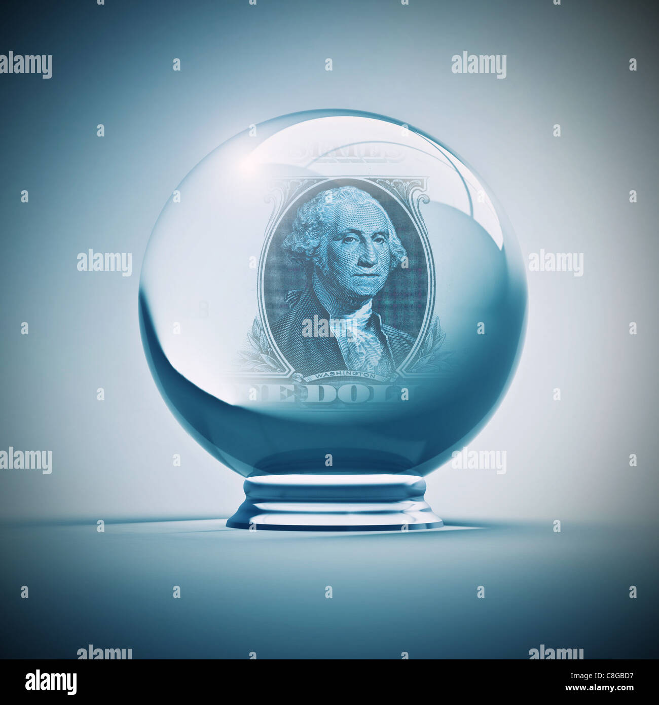 crystal ball with dollar inside Stock Photo - Alamy