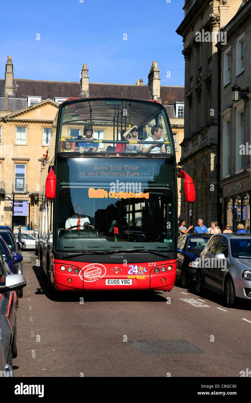 The sightseeing bus in Bath Stock Photo - Alamy