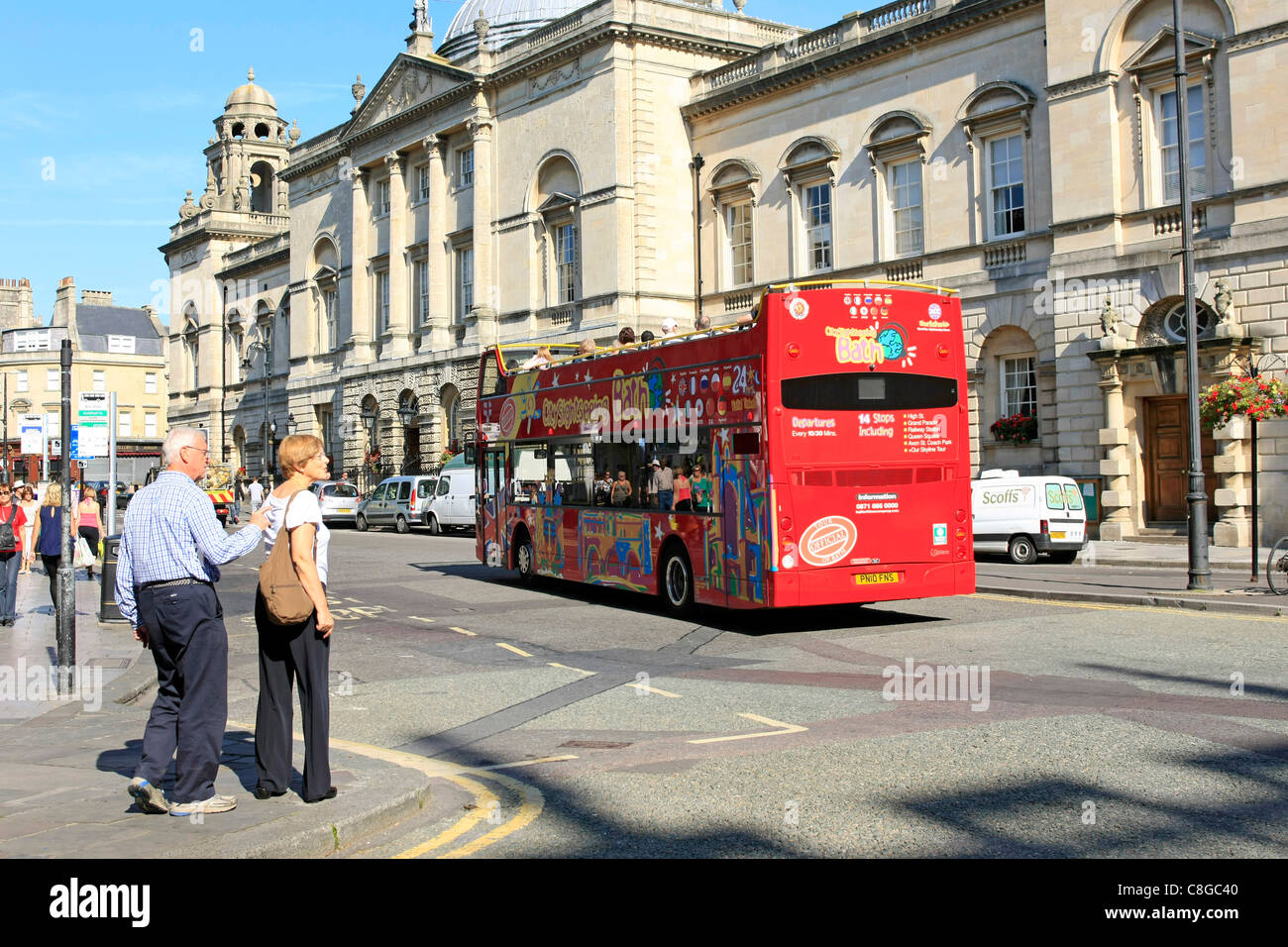 The sightseeing bus in Bath Stock Photo - Alamy
