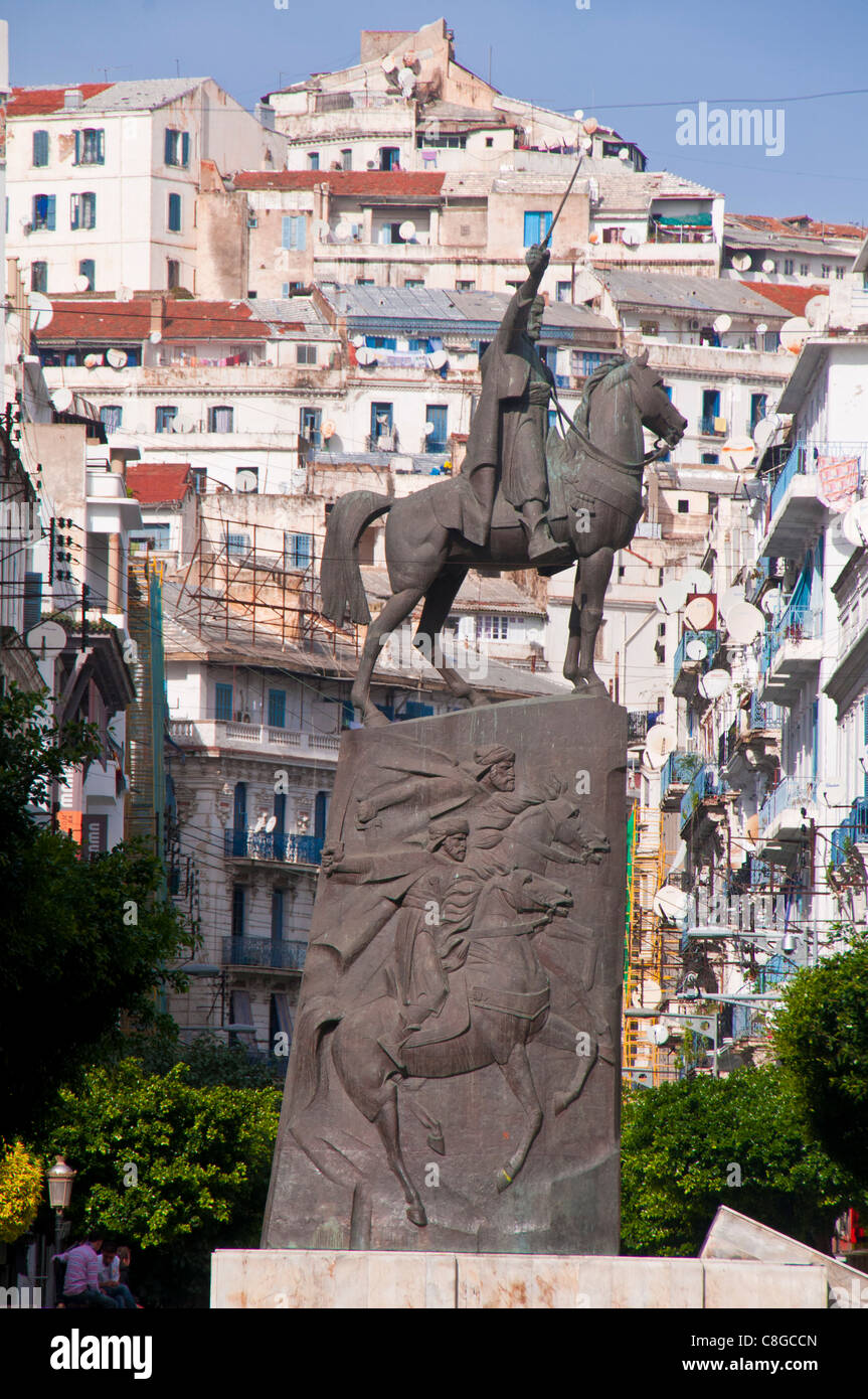 The statue of Abdel Kader at Place Abdel Kader, Algiers, Algeria, North ...