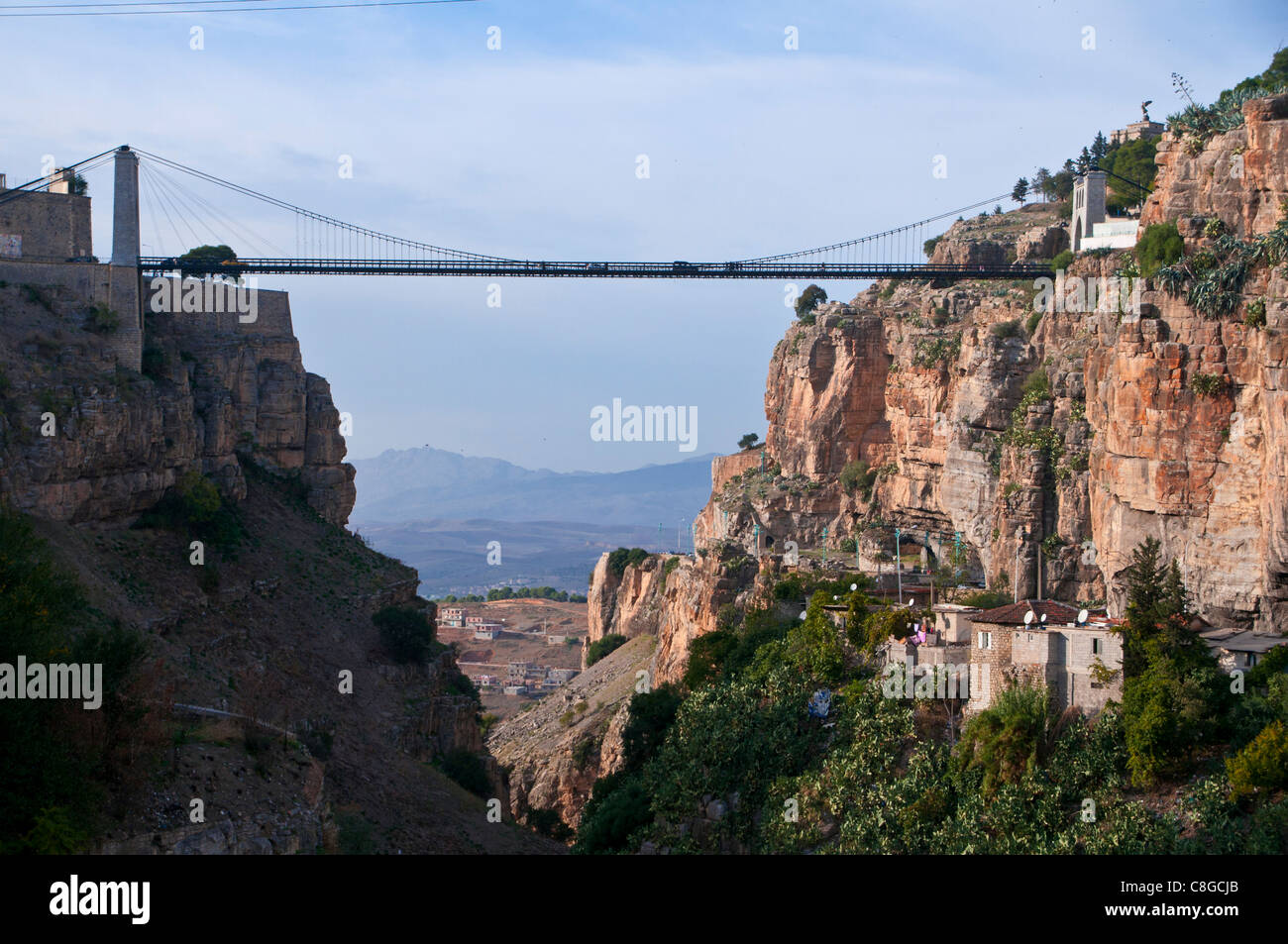 Sidi m'Cid bridge over a huge canyon, Constantine, Eastern Algeria ...