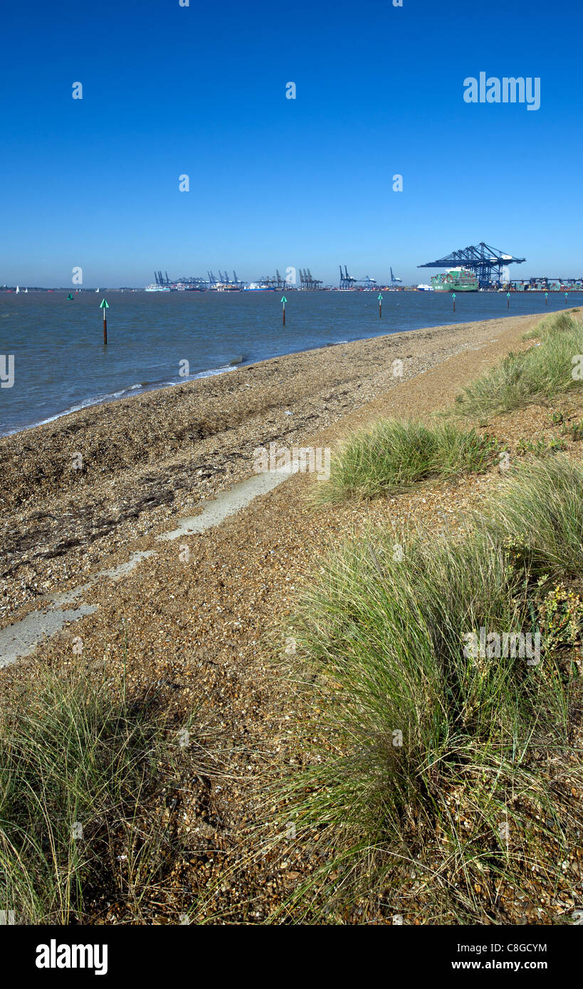 The Port of Felixstowe seen from Landguard Point Stock Photo - Alamy