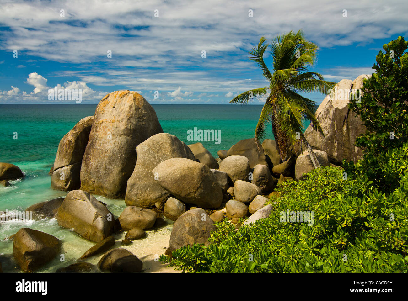 Granite rock palm trees seychelles hi-res stock photography and images ...