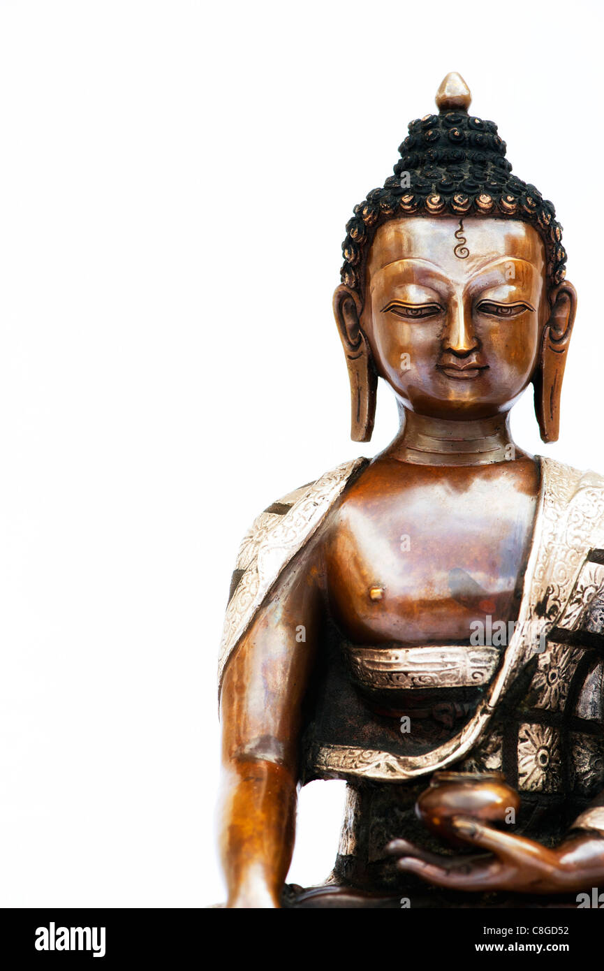Buddha statue on white background Stock Photo - Alamy
