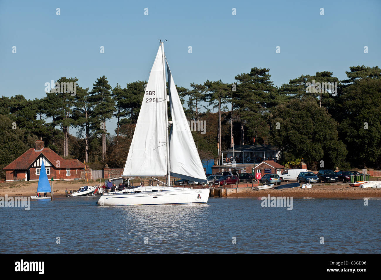 A sailboat on the River Deben Stock Photo - Alamy