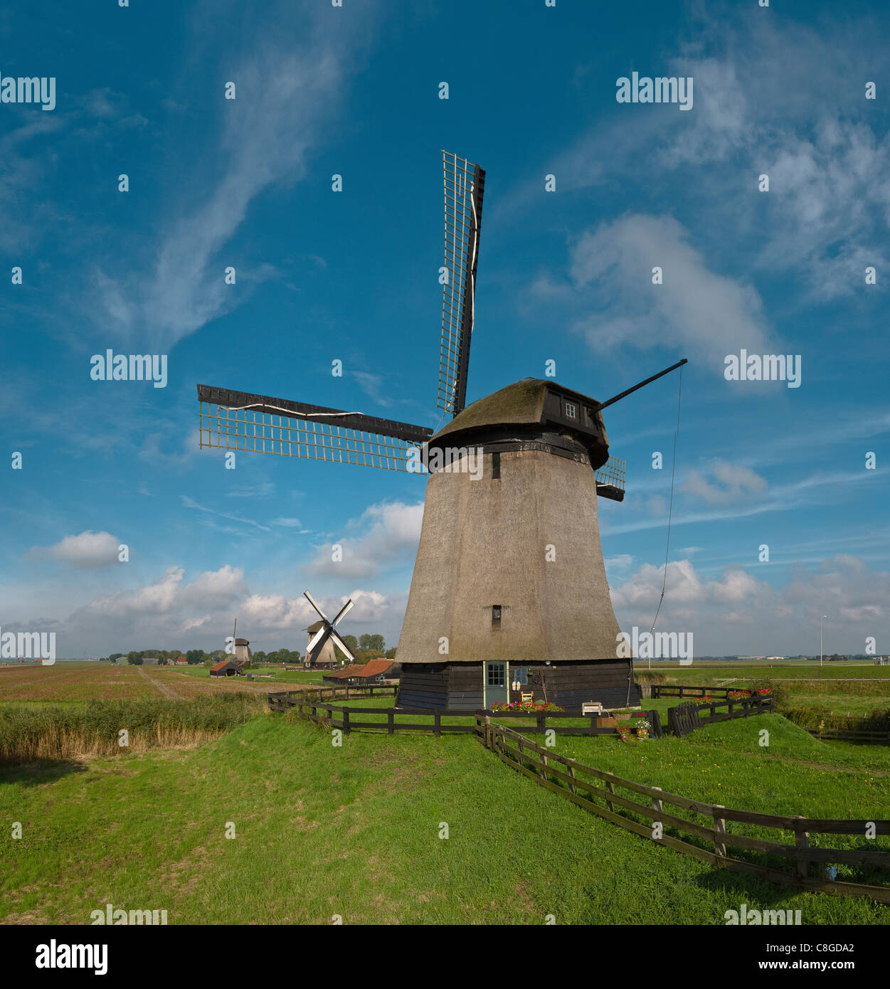 Netherlands, Europe, Holland, Schermerhorn, Windmill, polder, De ...