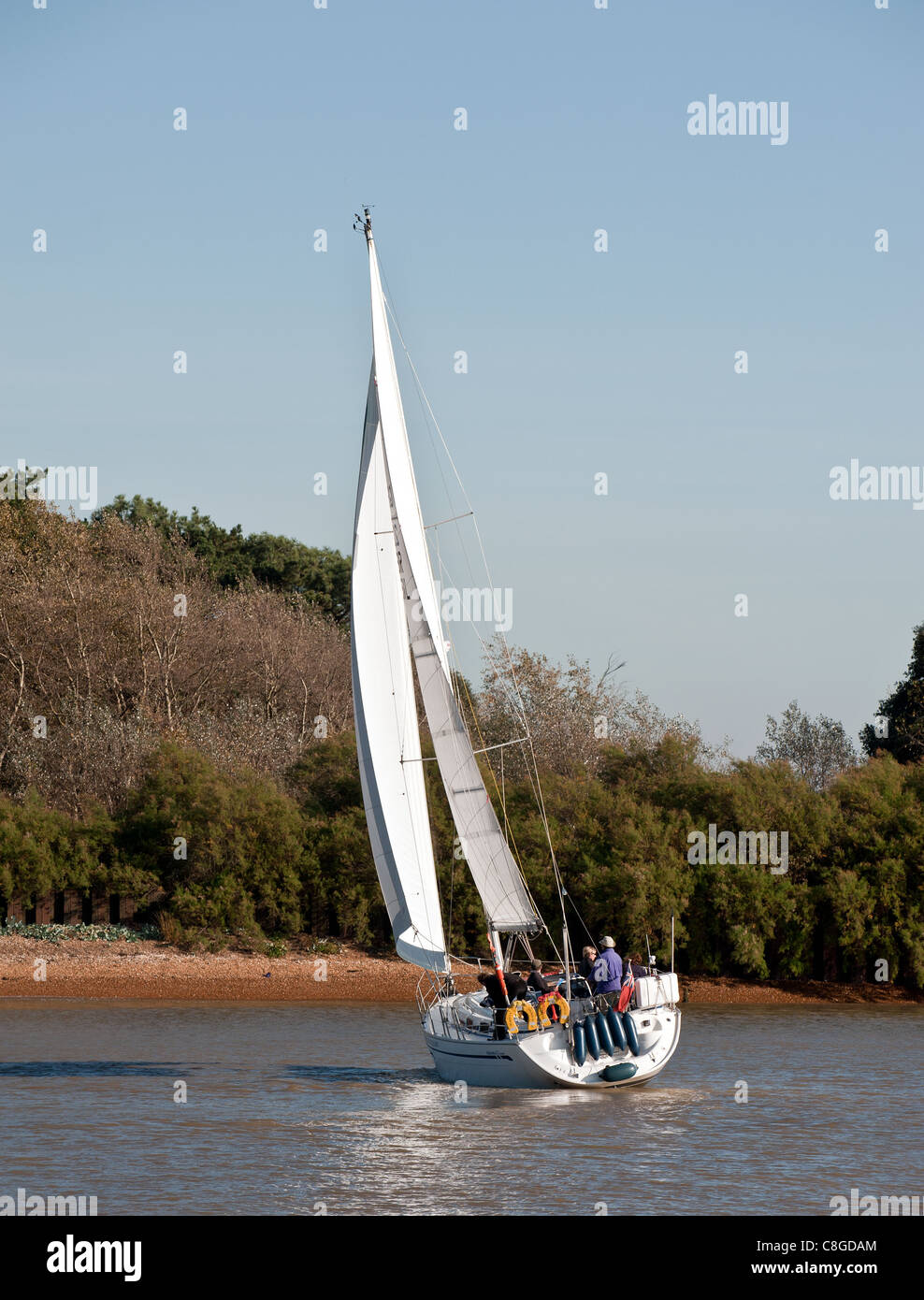 A sailboat on the River Deben Stock Photo - Alamy