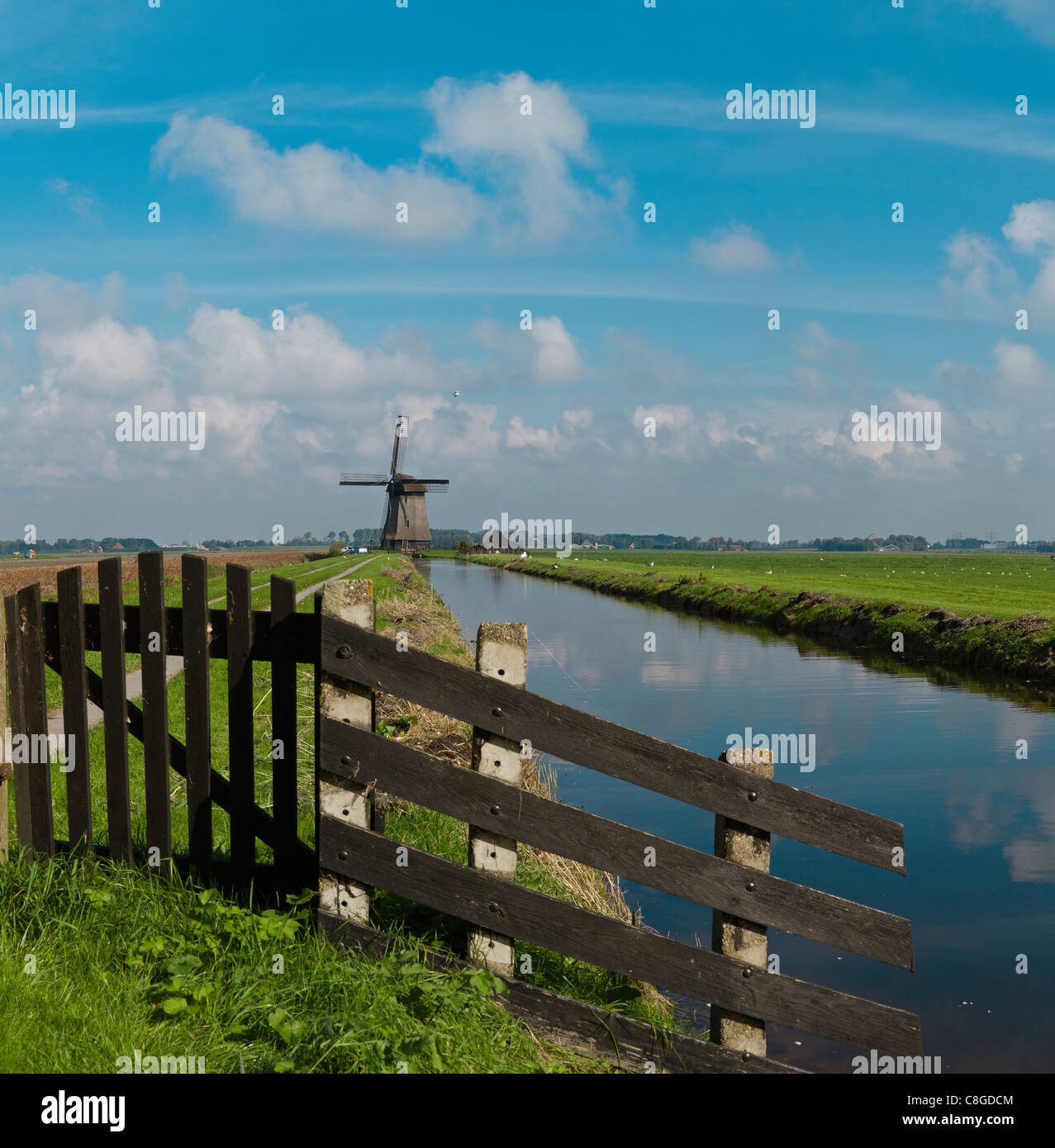 Netherlands, Europe, Holland, Stompetoren, Windmill E, Polder, De ...