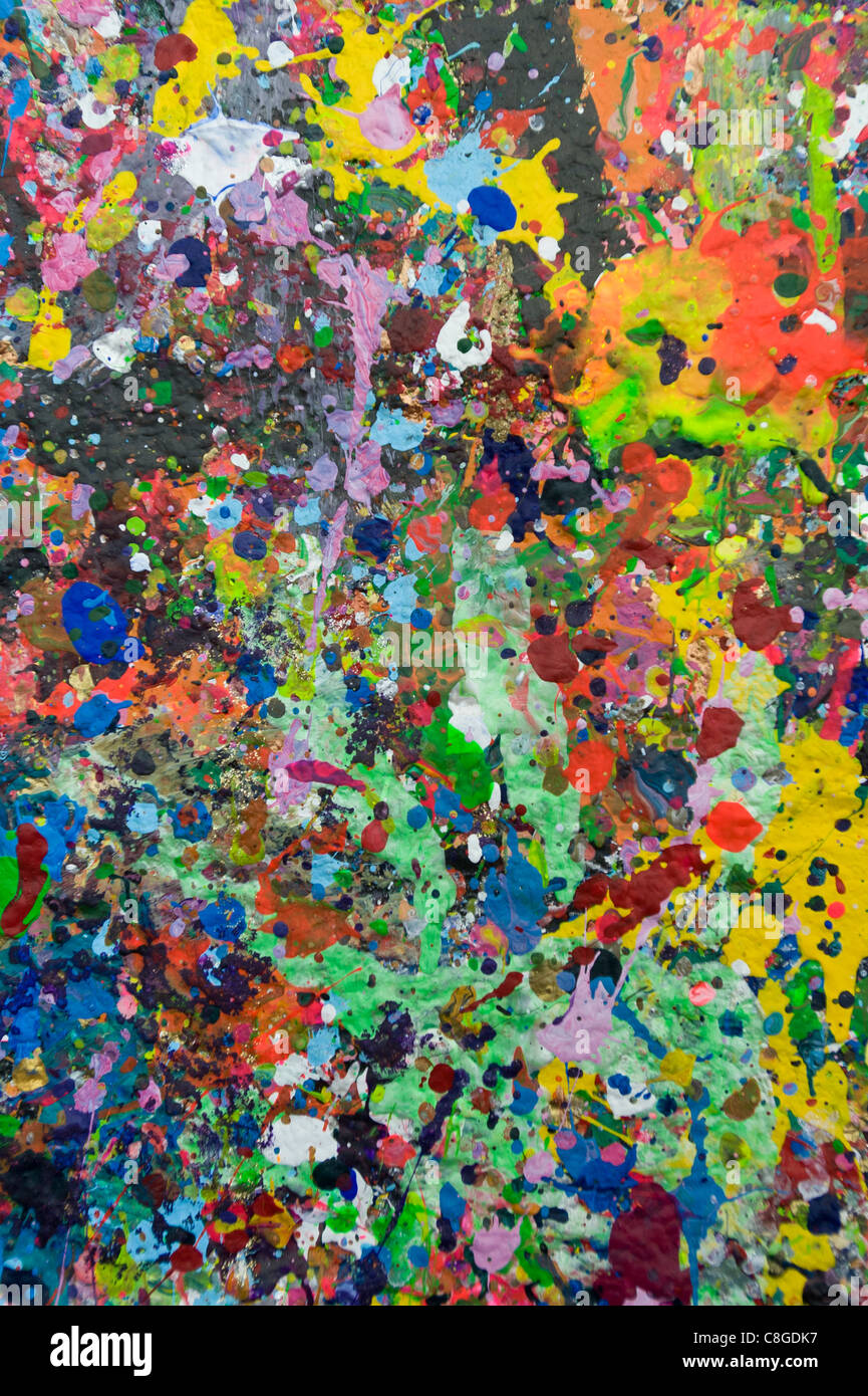 Paint splotches on a wall Cape Town South Africa Stock Photo - Alamy