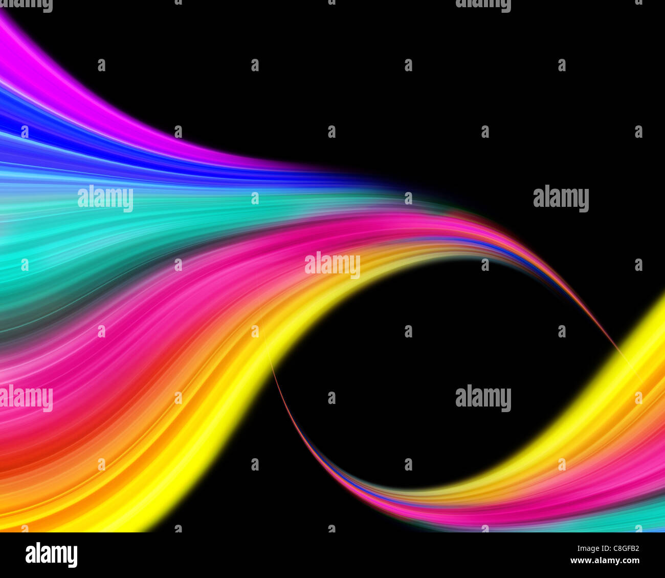 abstract colorful wave design on a black background Stock Photo - Alamy