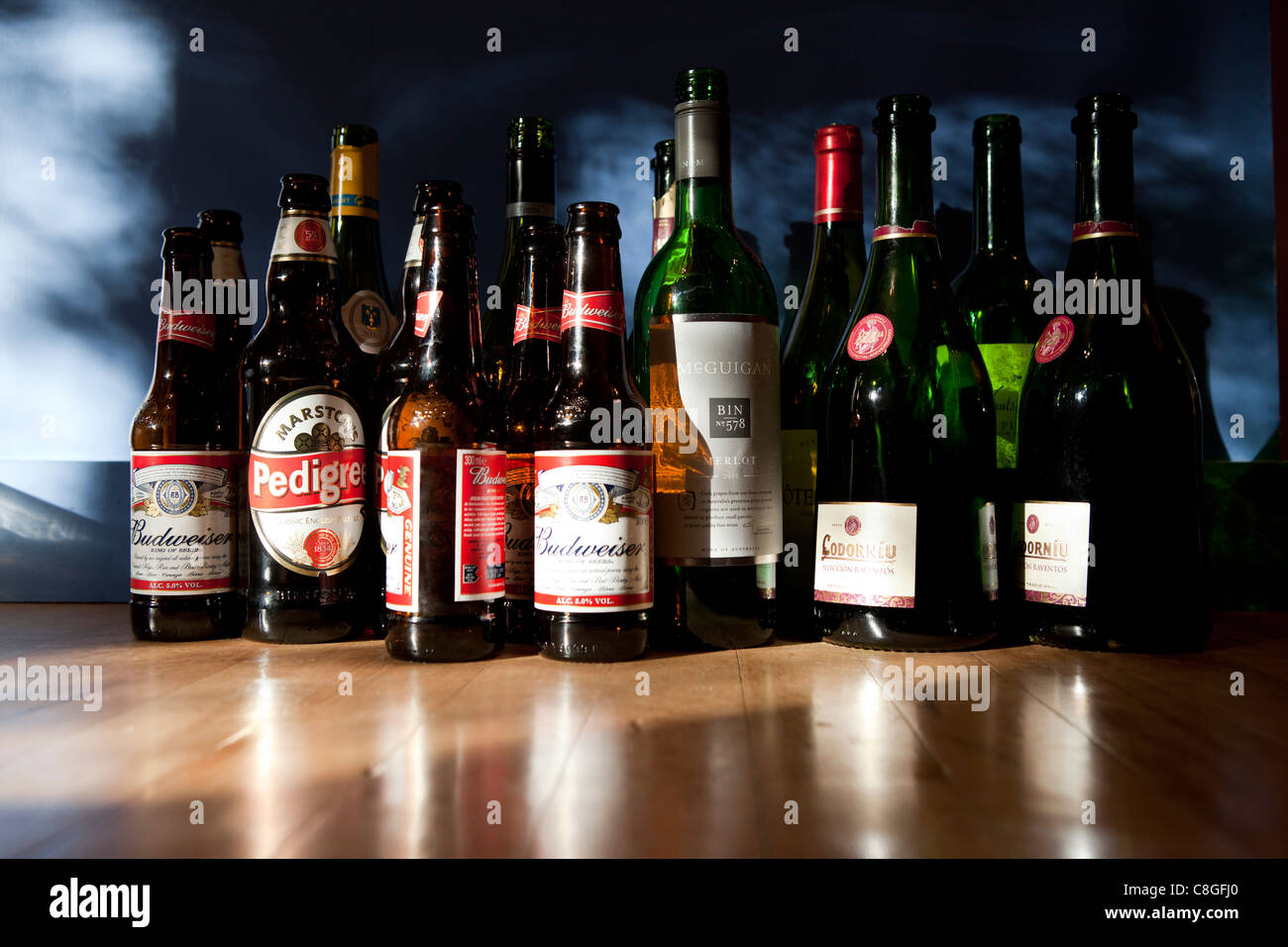 Empty alcohol bottles hi-res stock photography and images - Alamy