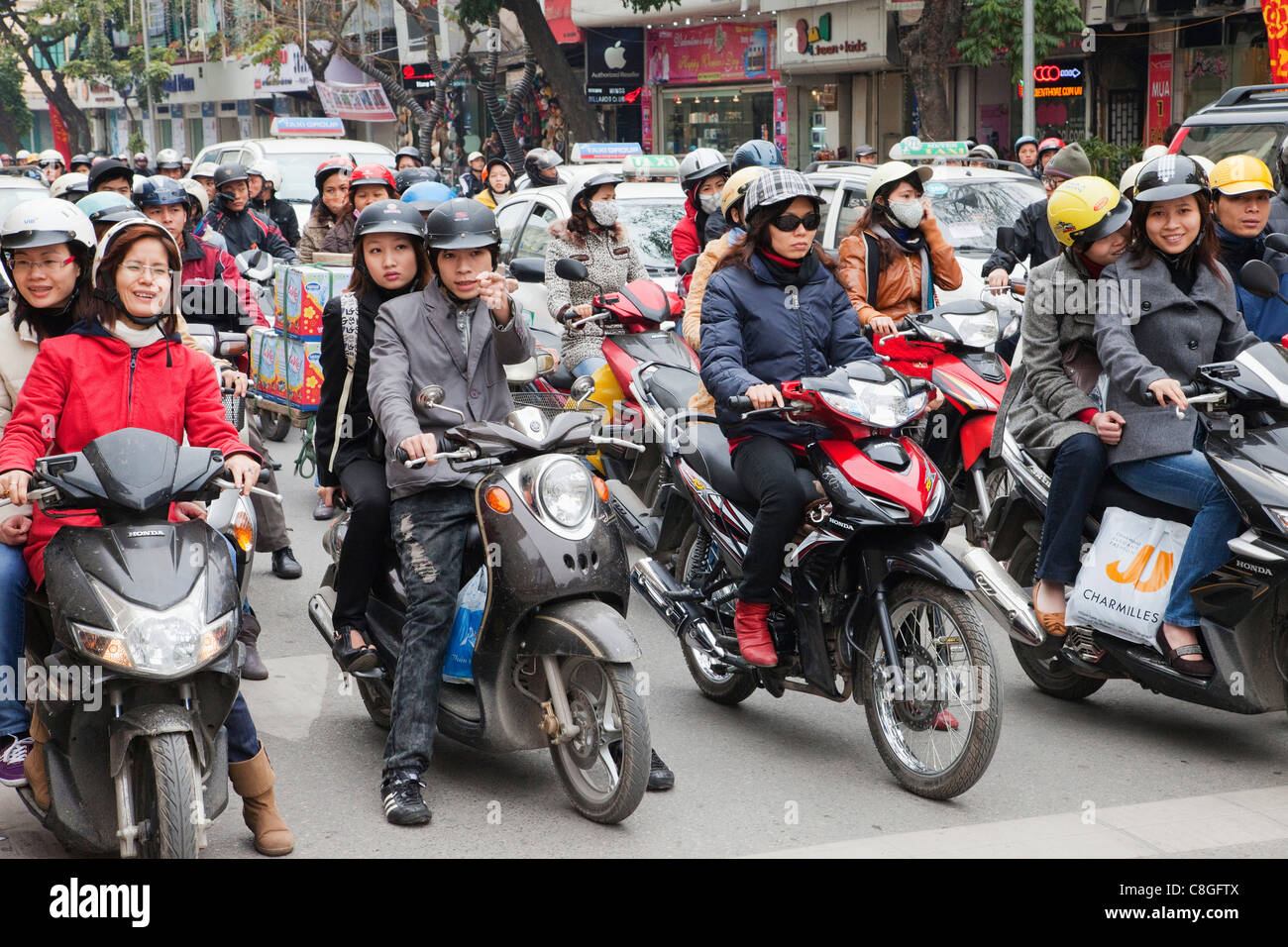 Asia, Vietnam, Hanoi, Traffic, Traffic Jam, Traffic Congestion ...
