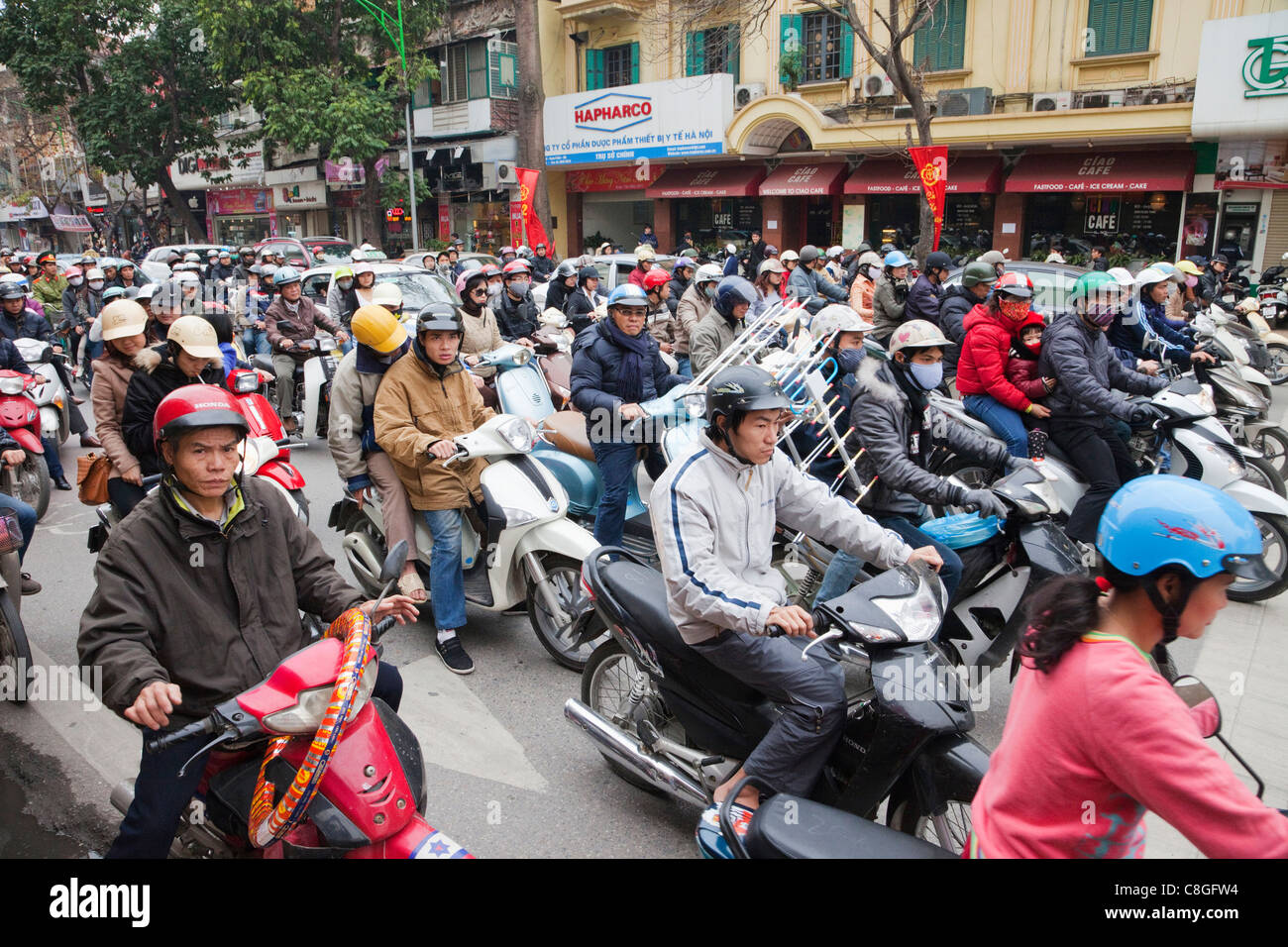Asia, Vietnam, Hanoi, Traffic, Traffic Jam, Traffic Congestion ...