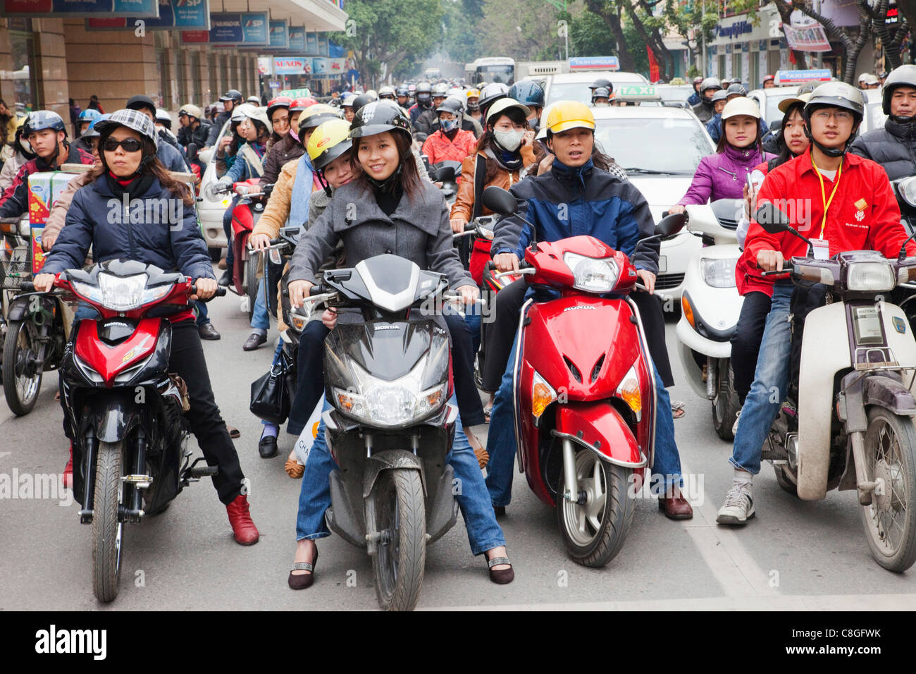 Asia, Vietnam, Hanoi, Traffic, Traffic Jam, Traffic Congestion ...