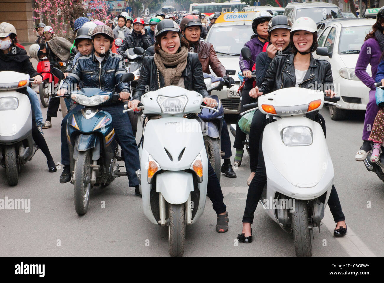 Asia, Vietnam, Hanoi, Traffic, Traffic Jam, Traffic Congestion ...