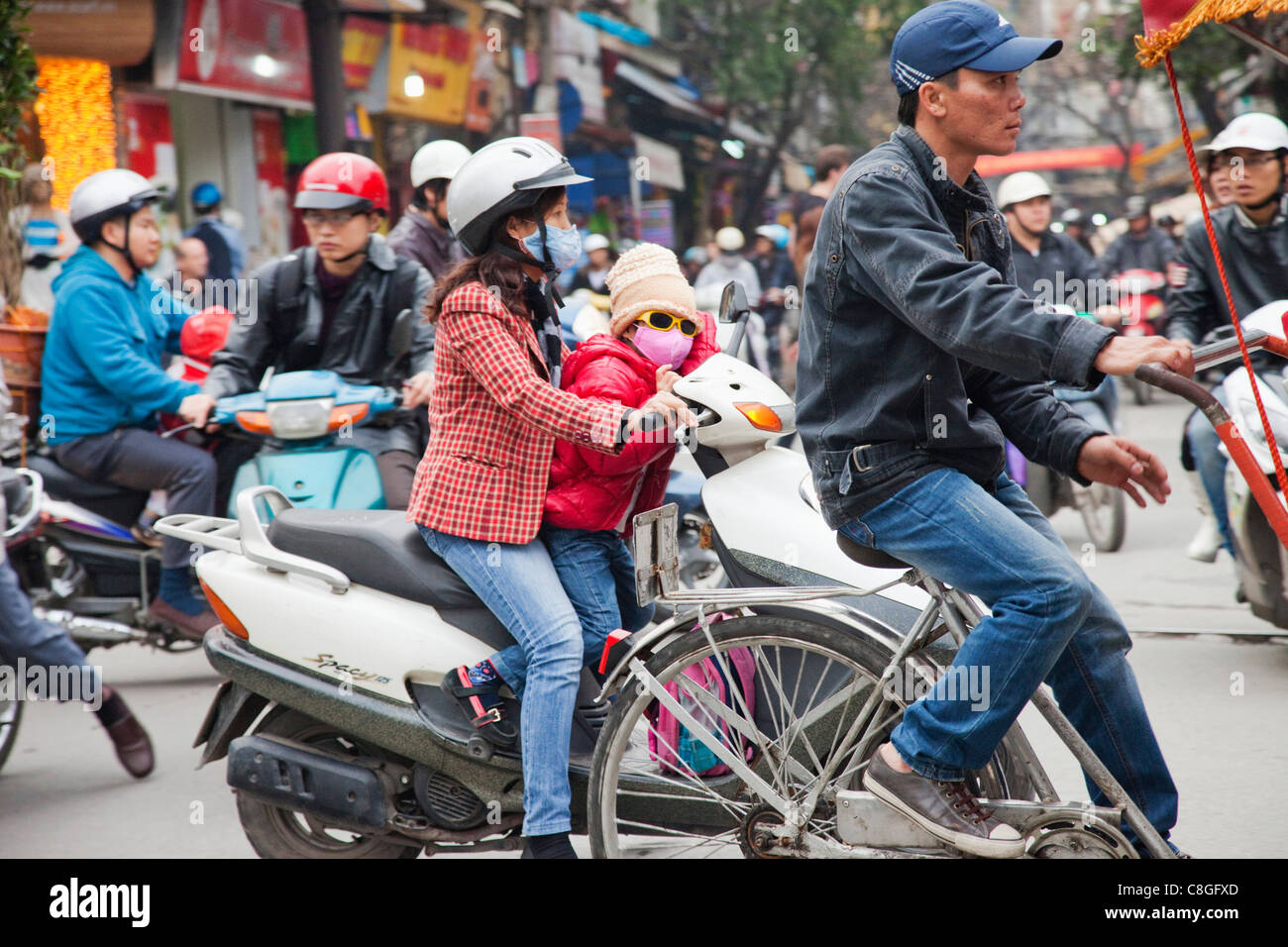 Asia, Vietnam, Hanoi, Traffic, Traffic Jam, Traffic Congestion ...