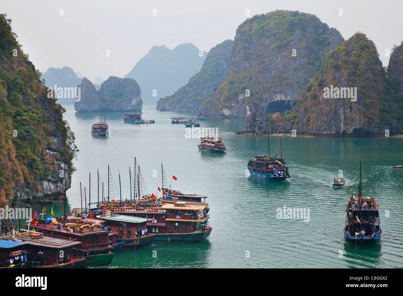 Asia, Vietnam, Halong Bay, Halong, Boat, Boats, Junk, Junks, UNESCO ...