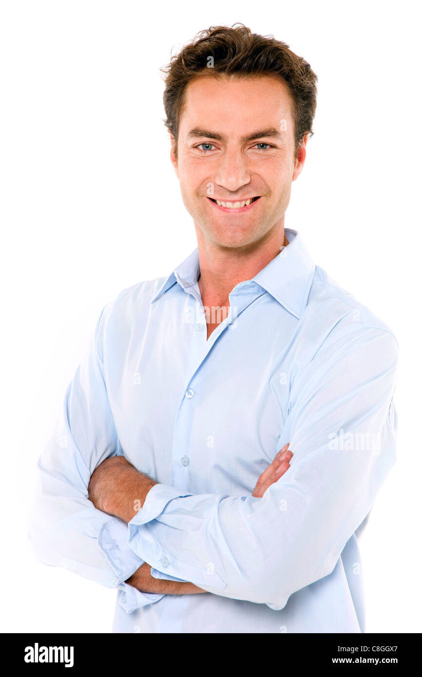 Man with arms folded Stock Photo - Alamy
