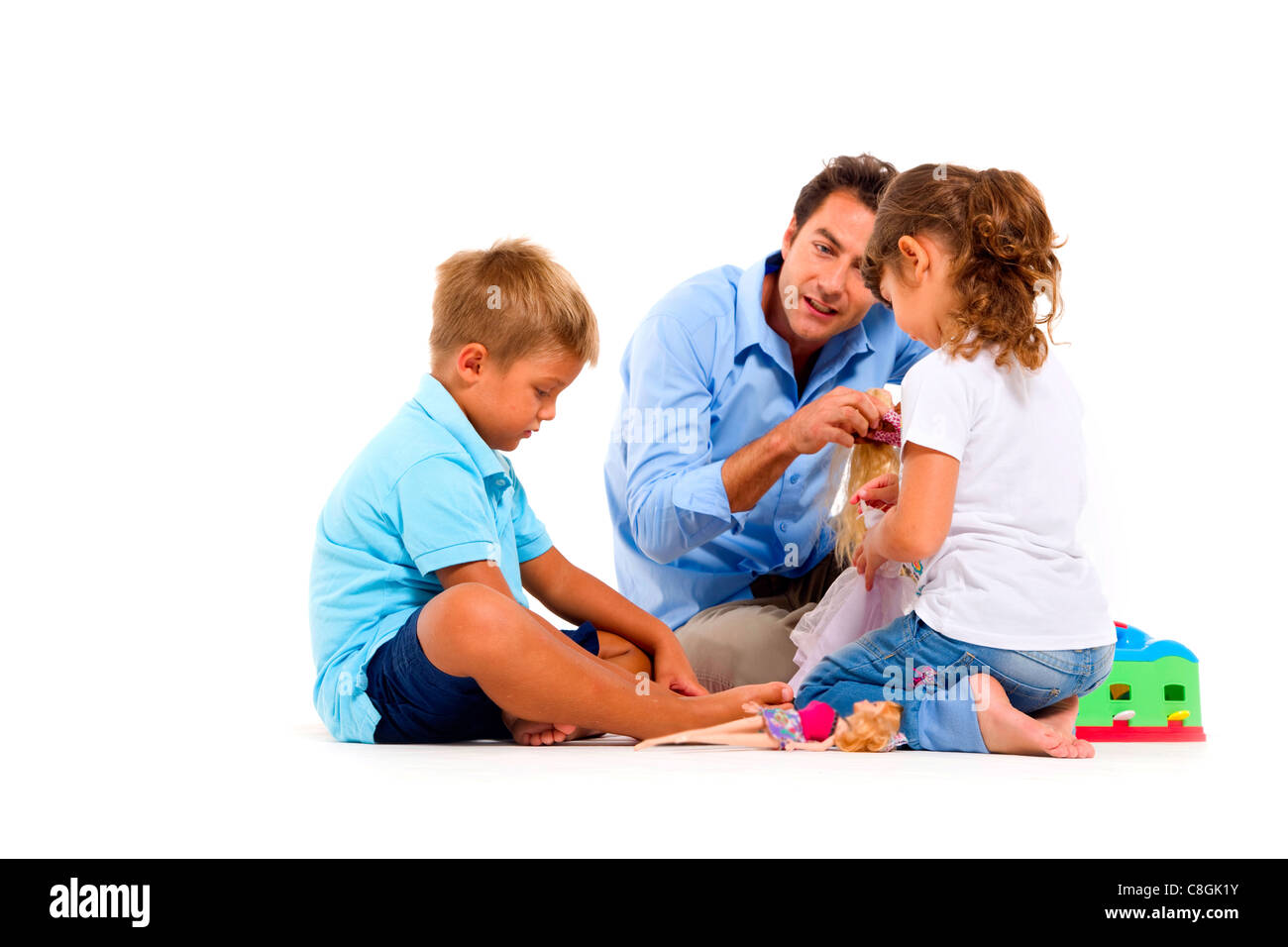 father playing with children Stock Photo - Alamy