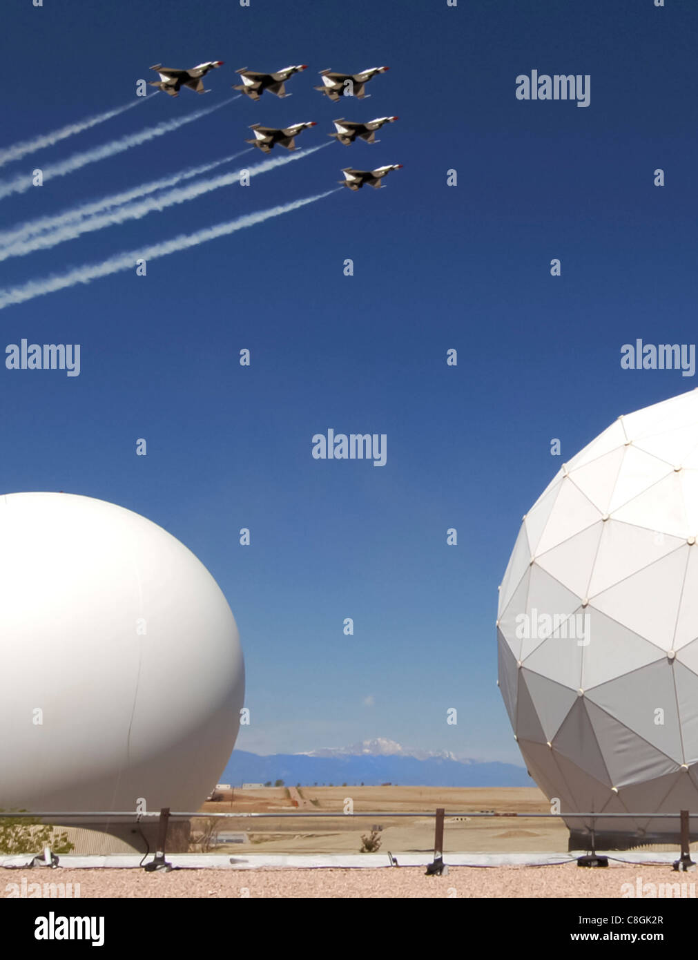 Airpower meets space power over Schriever Air Force Base, Colo., as the ...