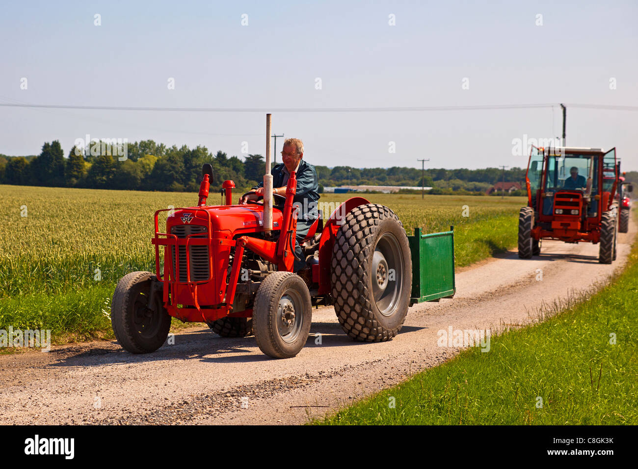 Tractor Run through the Lincolnshire Wolds Stock Photo - Alamy