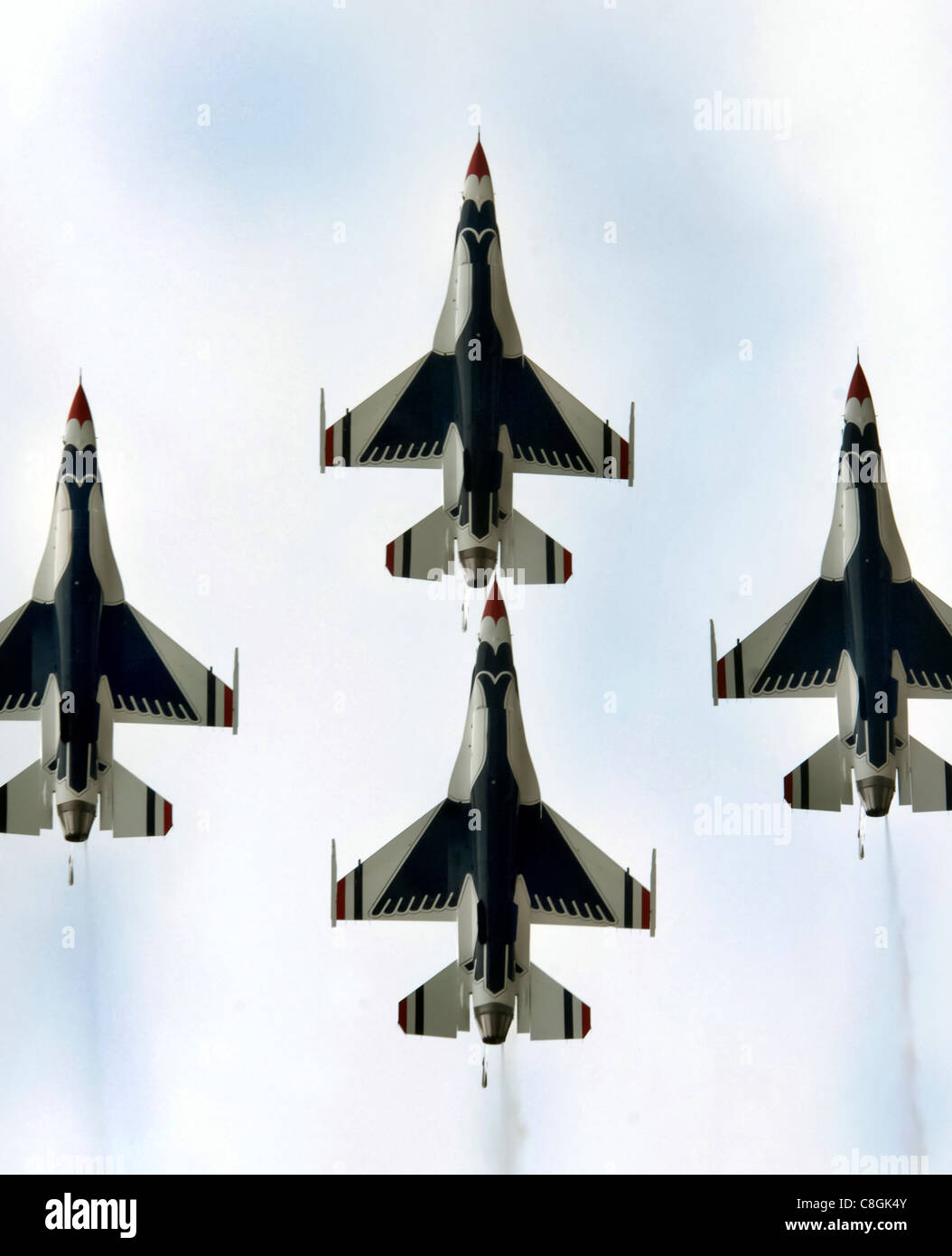 Four Air Force Thunderbird F-16 Fighting Falcons fly together in ...