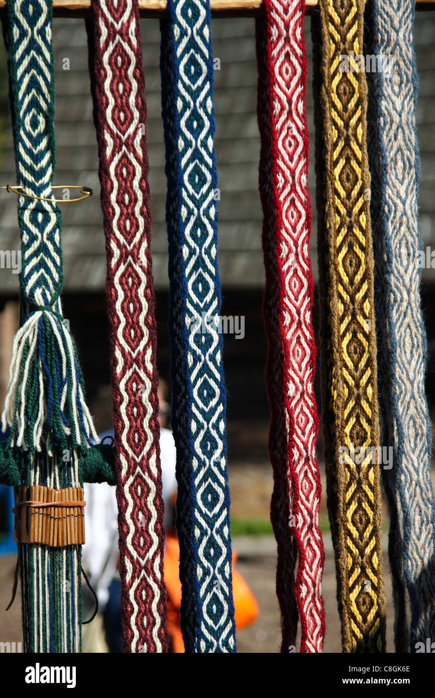 Weaving workshop in Jomsborg Vikings Hird fortress, Warsaw, Poland ...