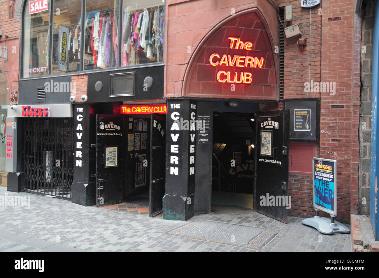 External view of the world famous Cavern Club, where the Beatles first ...