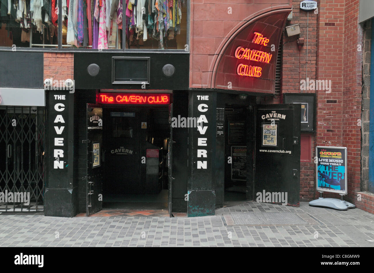 External view of the world famous Cavern Club, where the Beatles first ...
