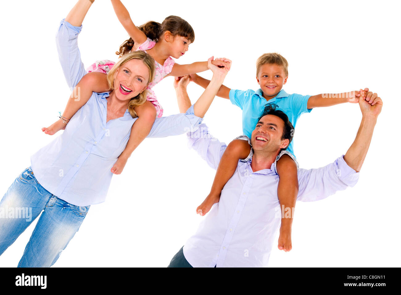 family with two children Stock Photo - Alamy