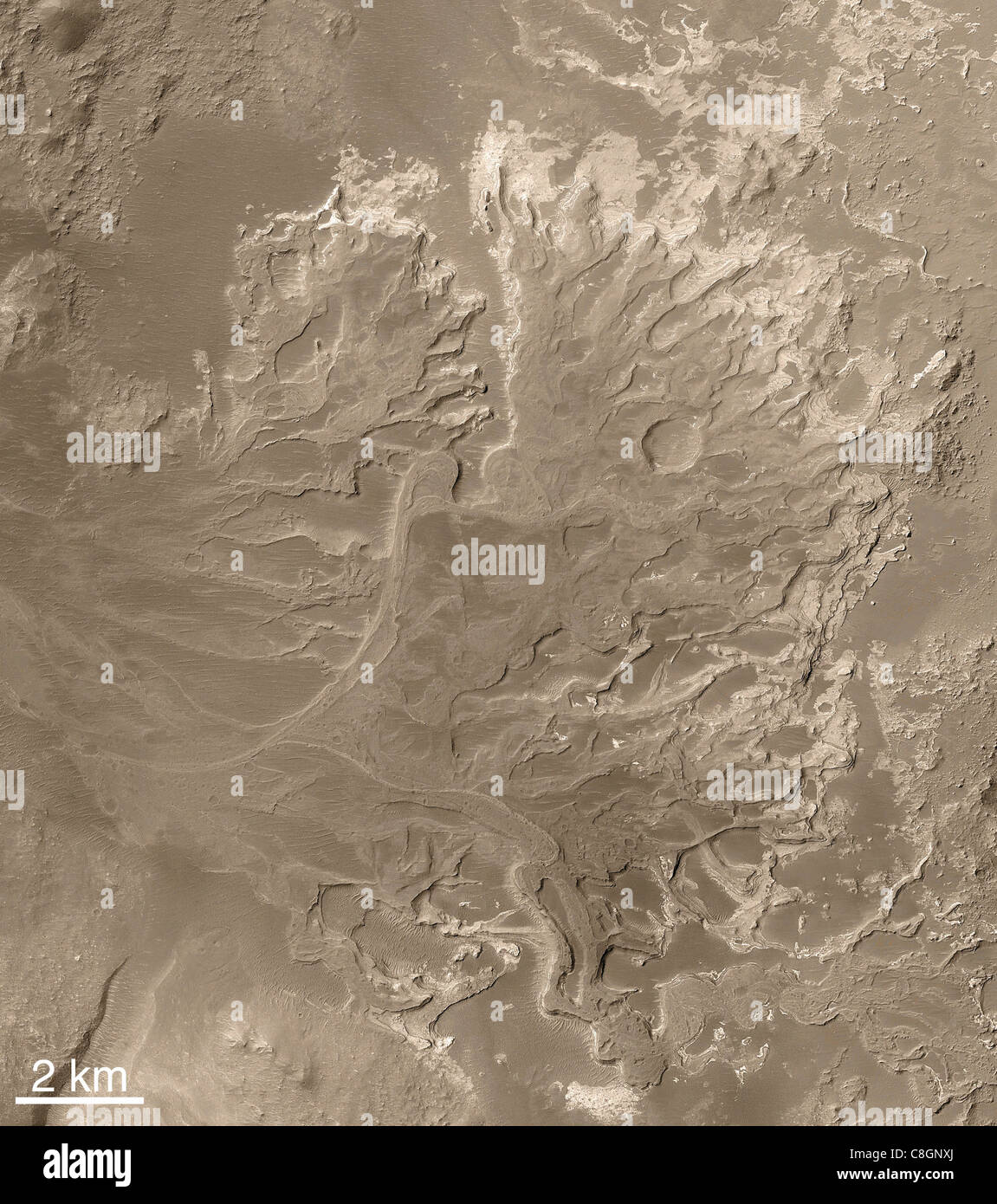 The Mars Global Surveyor discovered a fossil delta in the Eberswalde ...