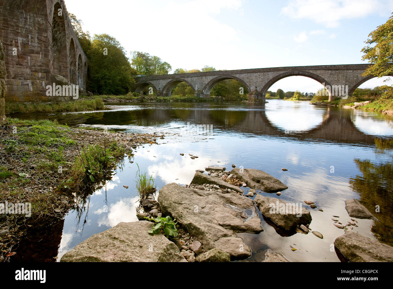 Northwater Bridges over the river NorthEsk Angus Scotland UK Stock ...