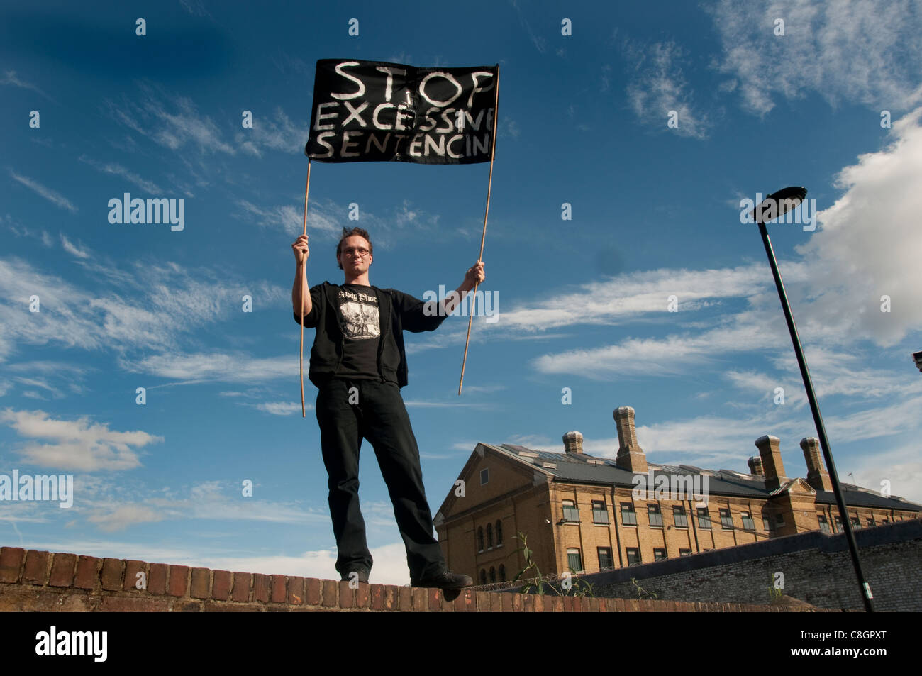 Protesters demonstrating against excessive sentencing after rioting ...