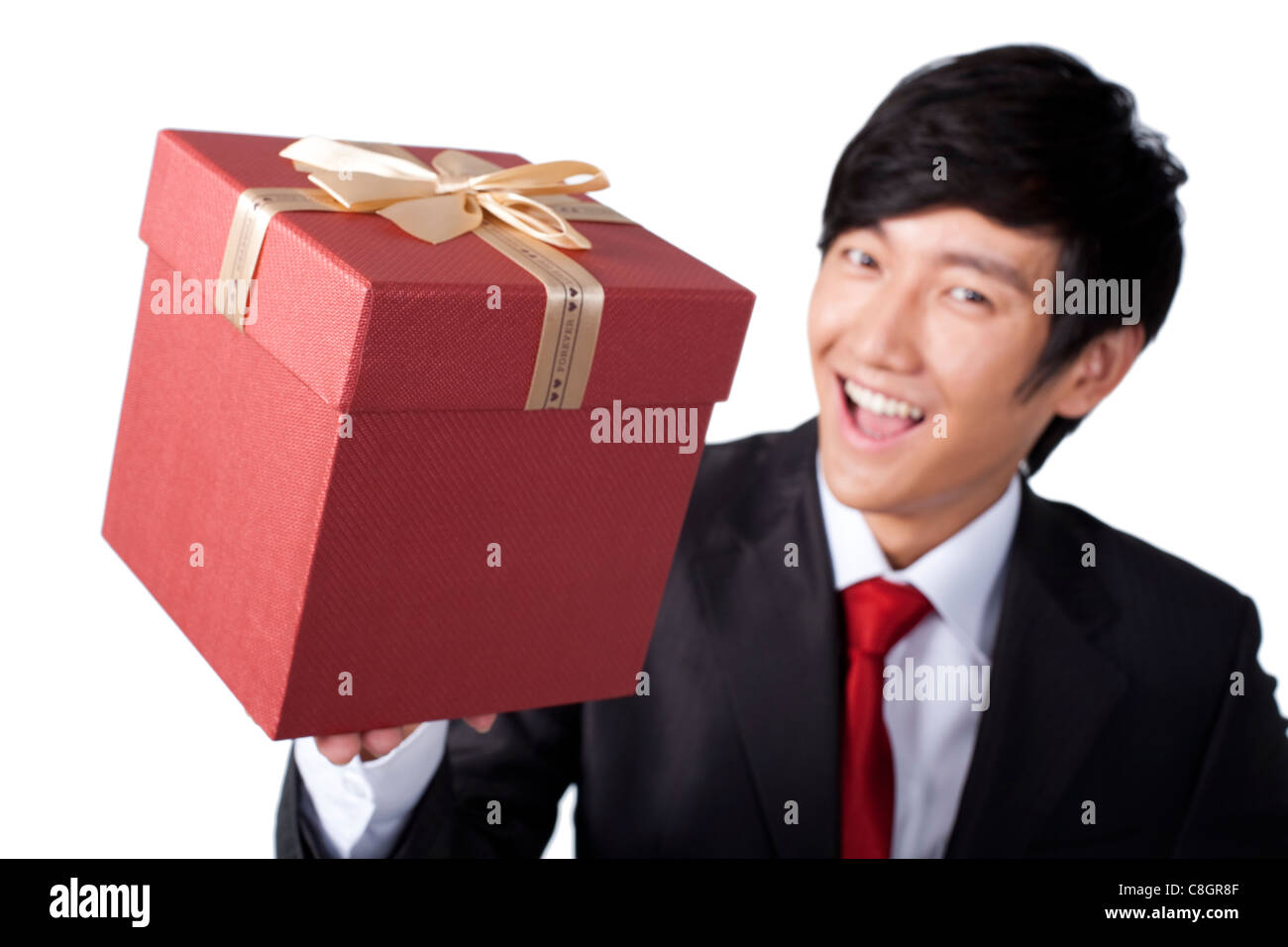 Shot businessman carrying gift hi-res stock photography and images - Alamy