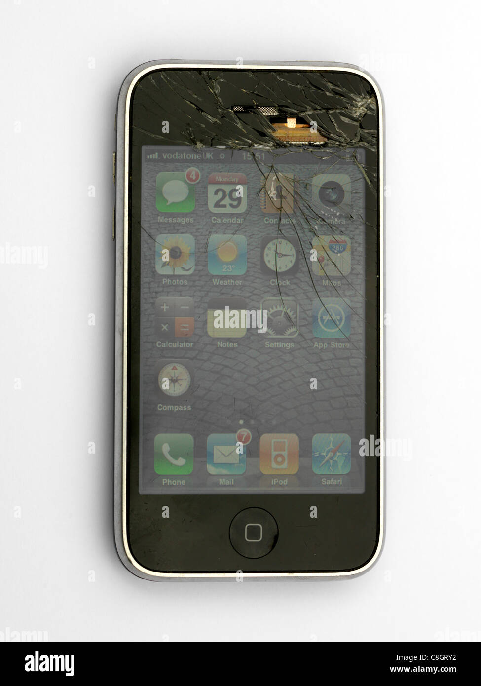 Broken iphone With Cracked Screen Stock Photo - Alamy