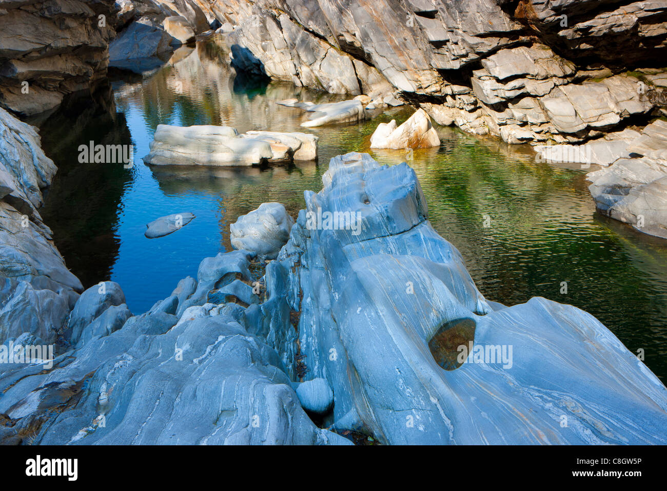 Ponte Brolla, Switzerland, Europe, canton, Ticino, valley of Maggia ...