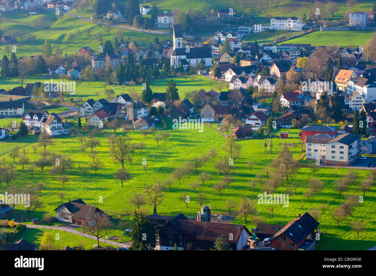 Thal, Switzerland, Europe, canton St. Gallen, Rhine Valley, village ...