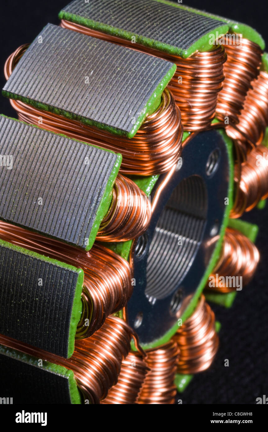 Copper wired power component of a computer Stock Photo - Alamy