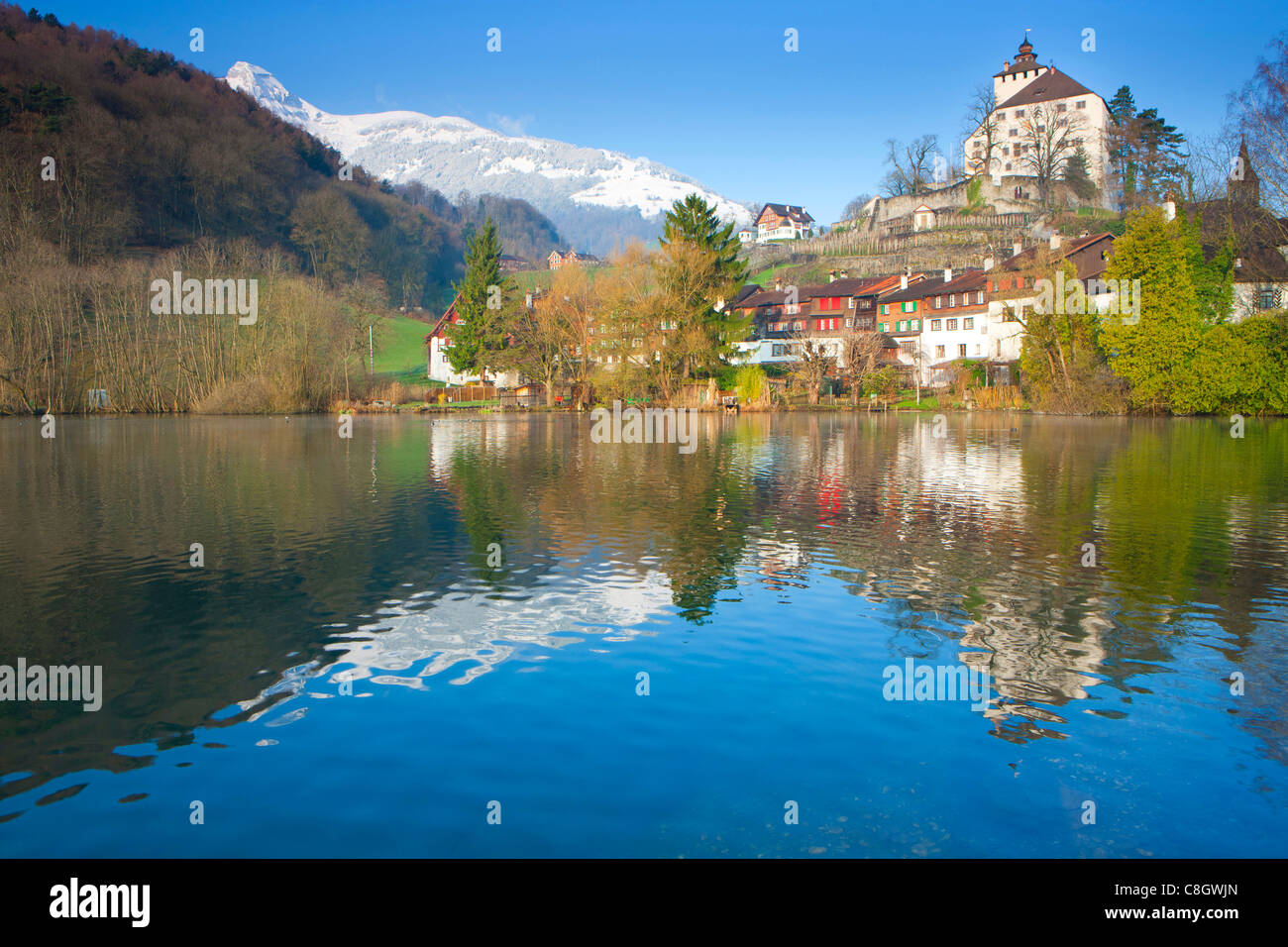 Werdenberg, Switzerland, Europe, canton St. Gallen, Rhine Valley ...