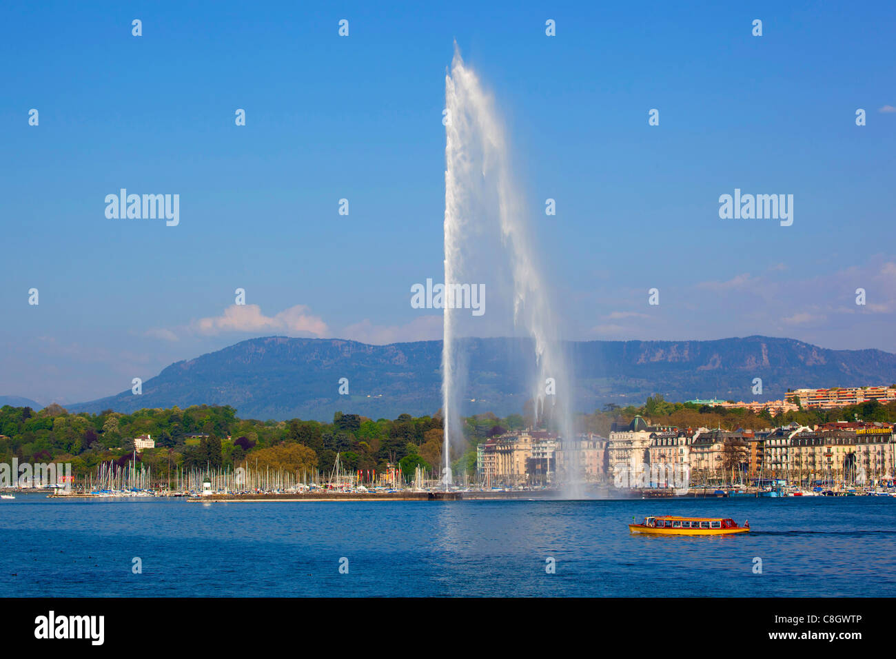 Geneva, Switzerland, Europe, canton Geneva, town, city, harbour, port ...