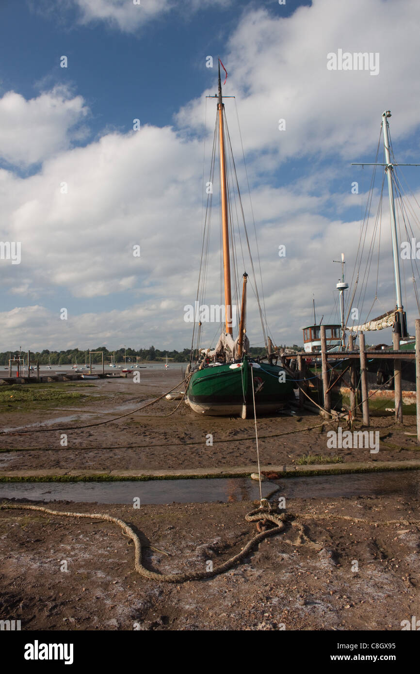 Boats on the River Orwell Estuary at Pinmill near Chelmondiston ...
