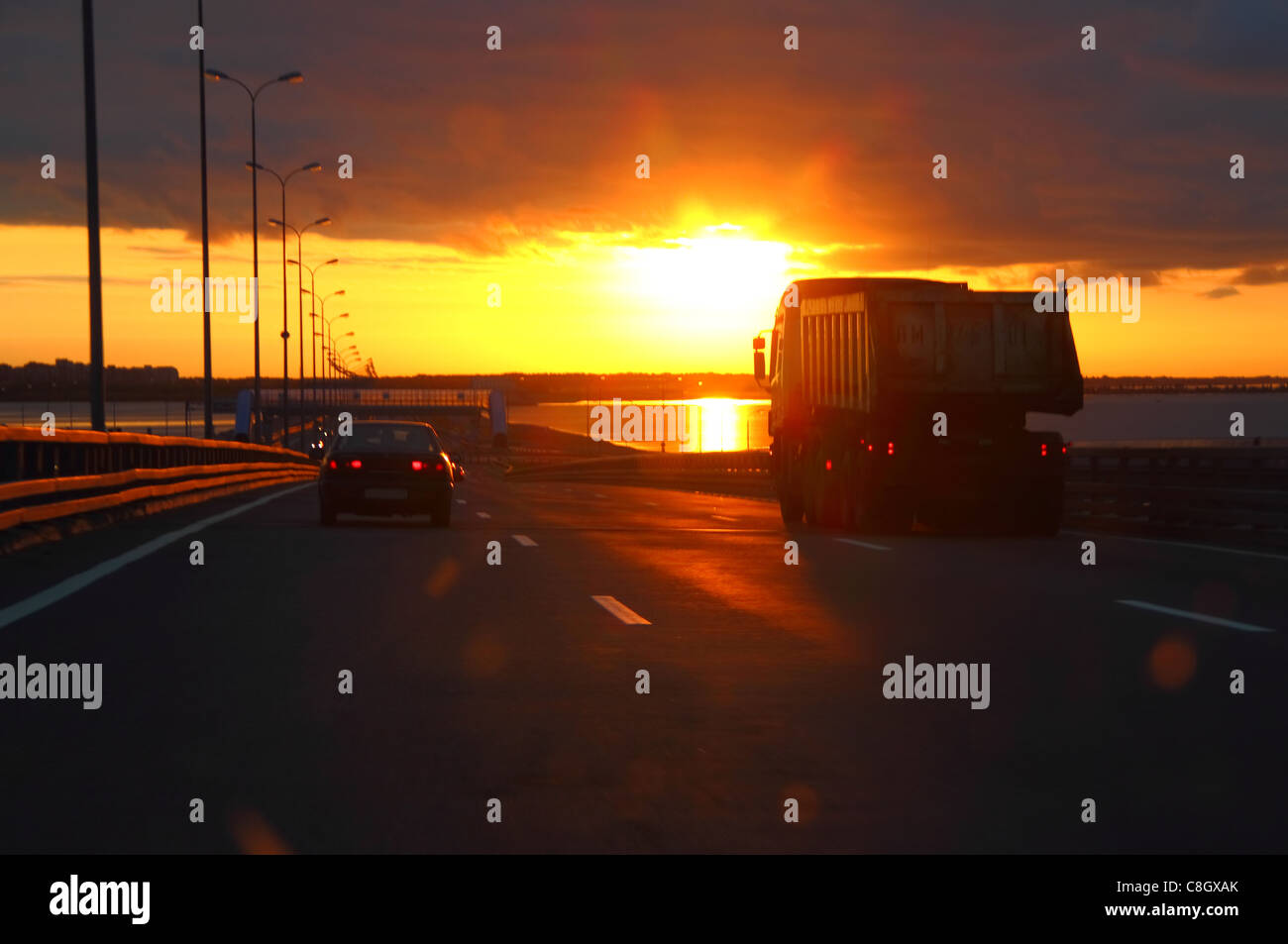 Highway landscape moving cars hi-res stock photography and images - Alamy