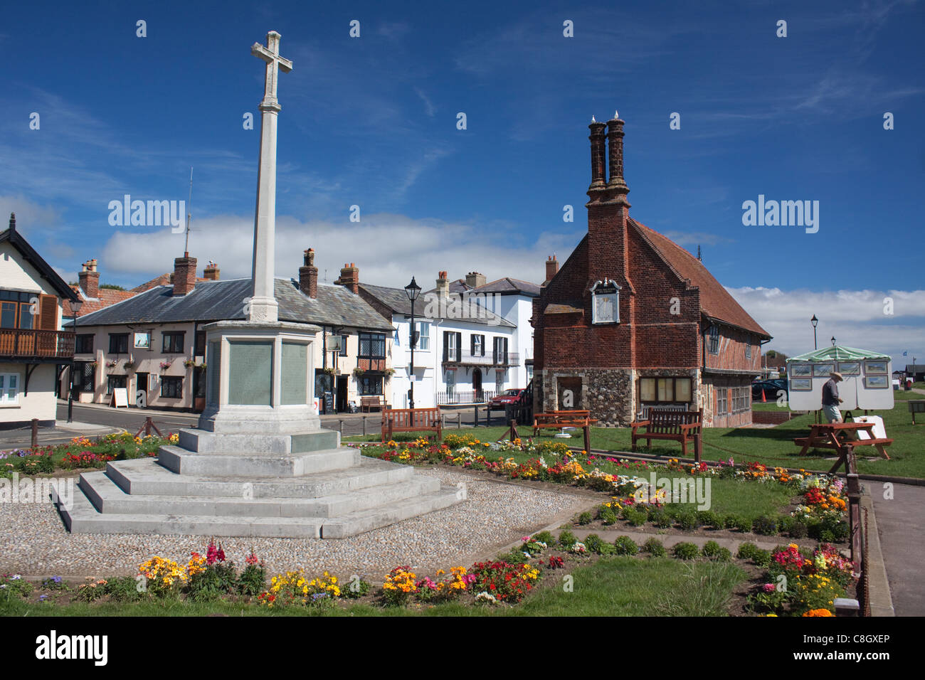 The Moot Hall Museum at the Market Cross in Aldeburgh, Suffolk Stock ...