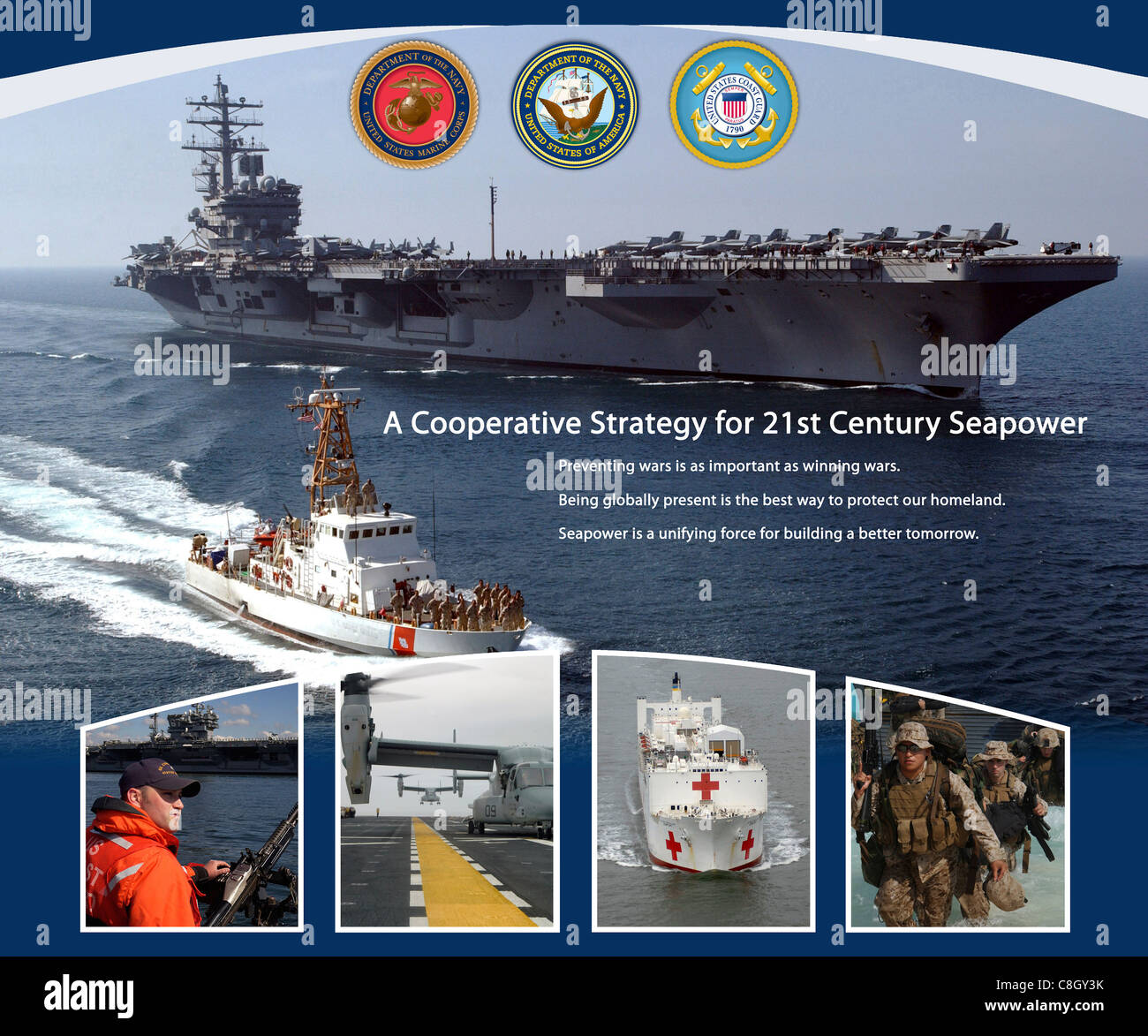 Photo Illustration/Poster representing the U.S. Navy's Cooperative ...