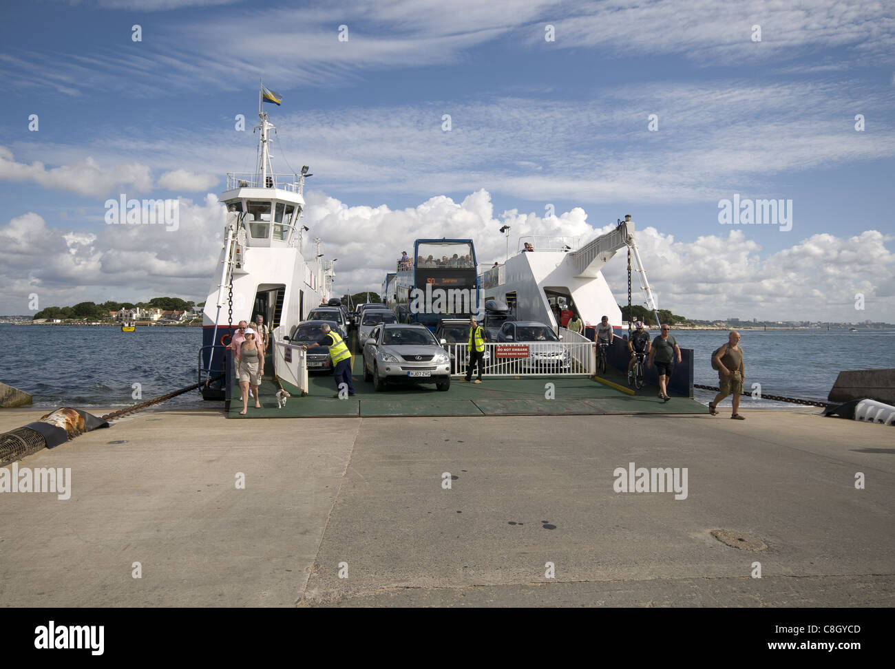 The chain ferry which links Sandbanks to Shell Bay on the Isle of ...